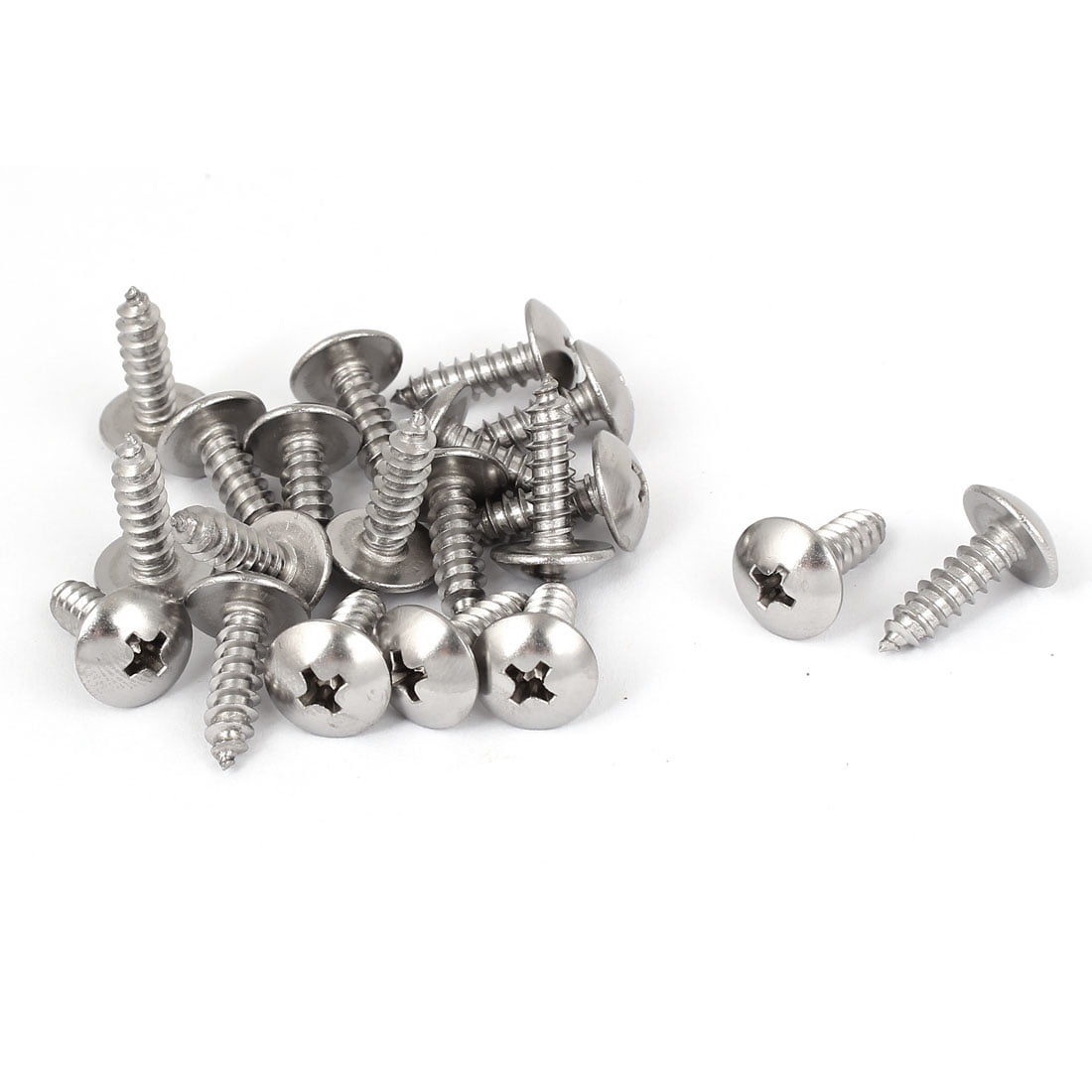 Unique Bargains #10 M4.8x16mm Stainless Steel Head Self Tapping Screws ...