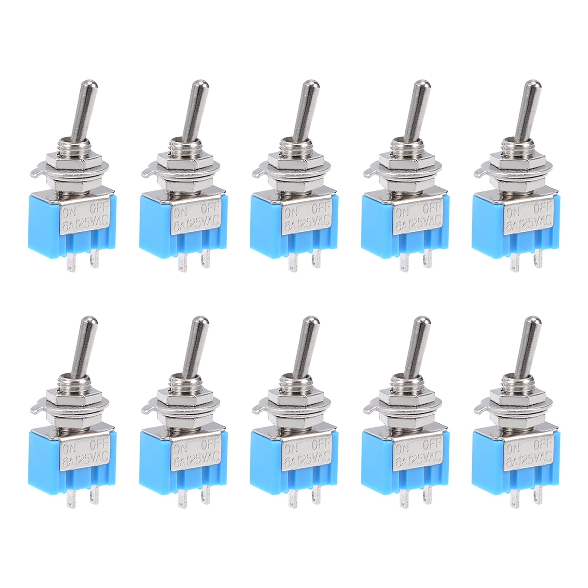 Unique Bargains 10 Pcs 125VAC 6A On/off 2 Position Terminal SPDT Latching Toggle Switch ...