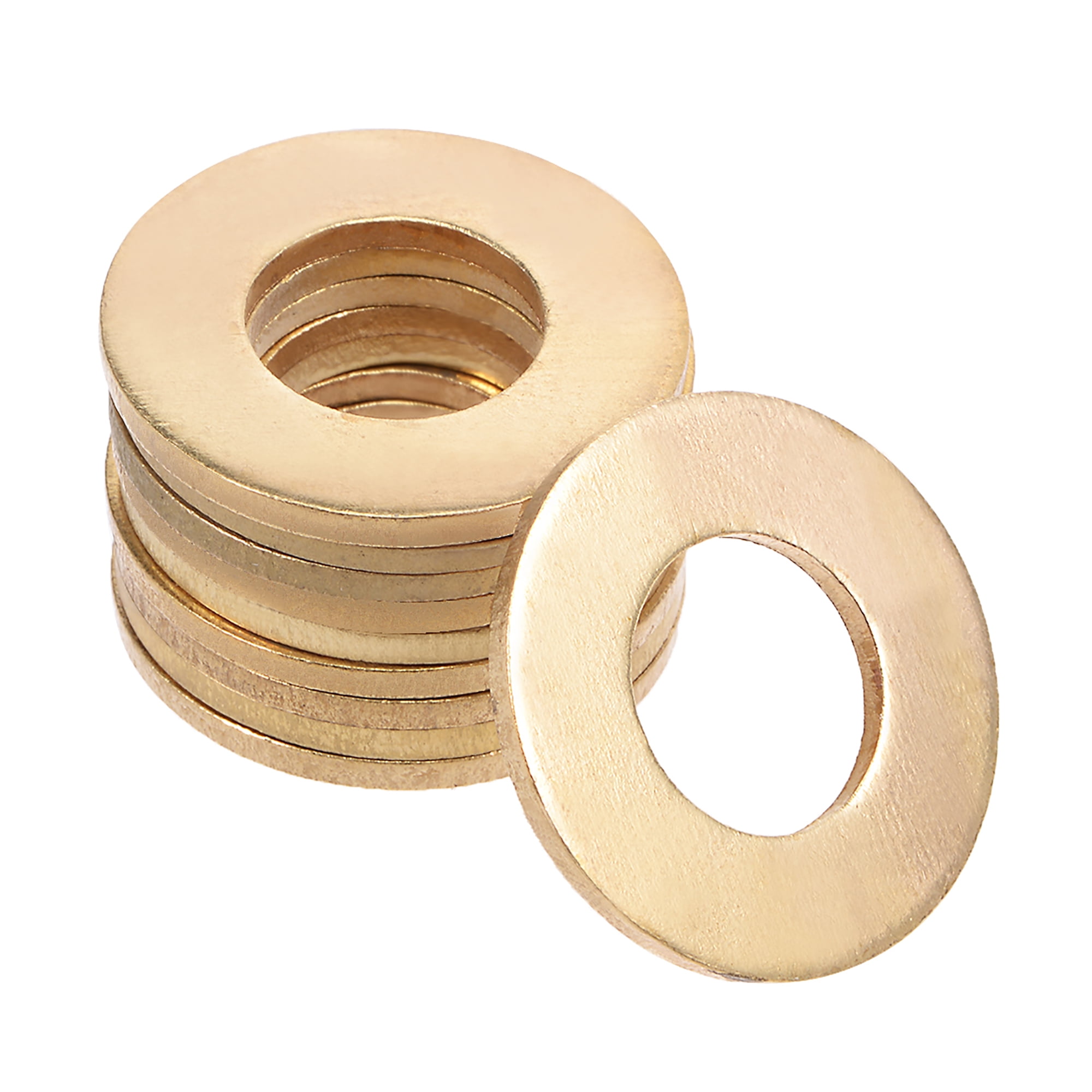 Unique Bargains 10 Pcs 14.2mm x 28mm x 2mm Brass Flat Washer for Screw ...