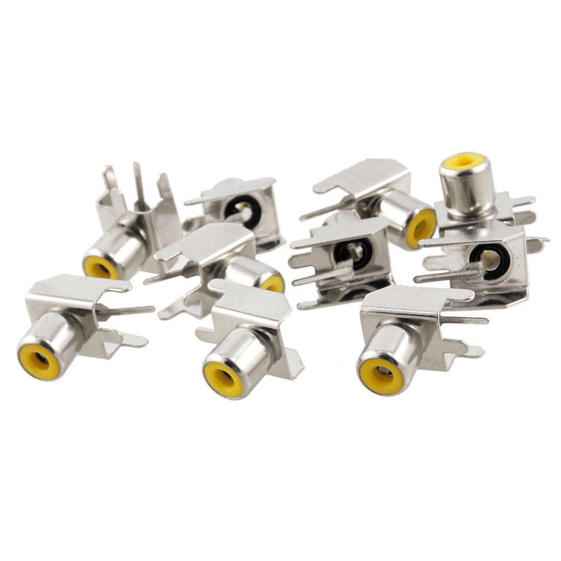 Unique Bargains 10 Pcs 5 Pins PCB Panel RCA AV Plug Connector for TV ...
