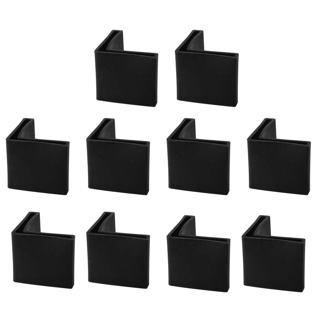 Unique Bargains 10 Pcs Black Rubber Angle Iron Foot Pad L Shaped Edge ...
