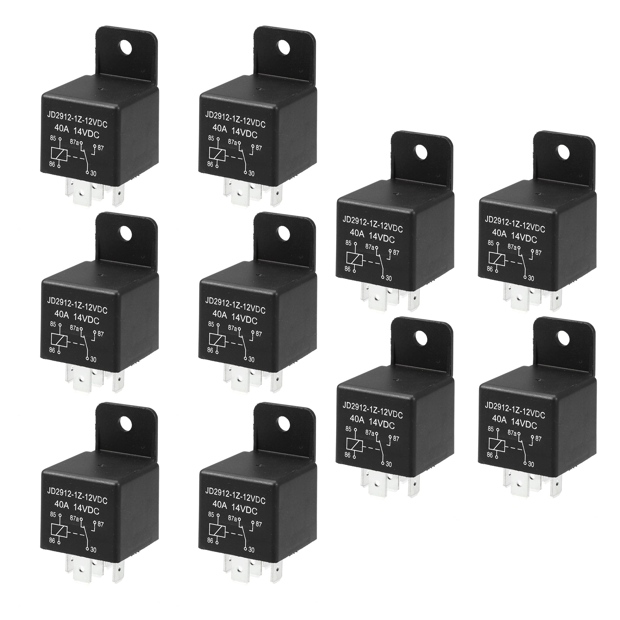 Unique Bargains 10 Pcs Car Relay 5 Pin 12V 40Amp Model JD2912 40A 14VDC ...