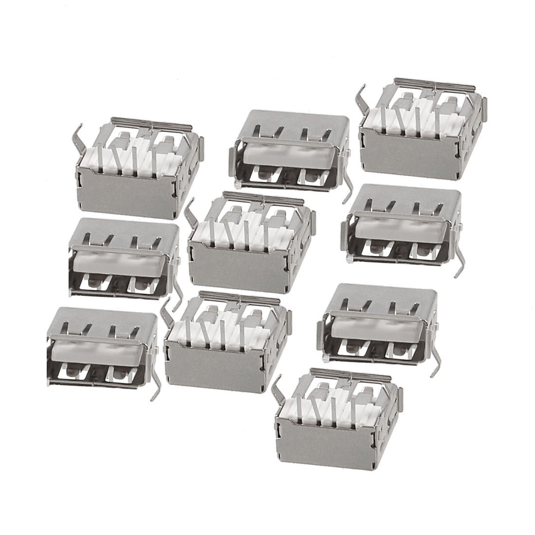 Unique Bargains 10 Pcs USB A Female Plug Jack Bent Pin Board Connector ...