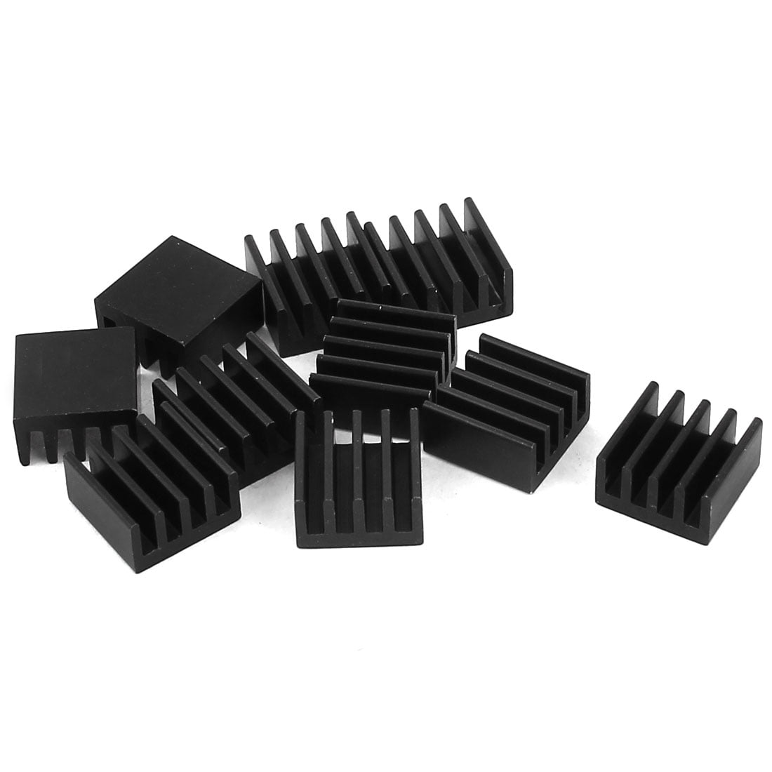 Unique Bargains 10 Pieces Black Aluminum Cooler Radiator Heat Sink ...