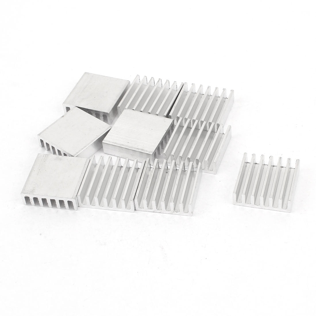 Unique Bargains 10 Pieces Silver Tone Aluminum Radiator Heat Sink ...