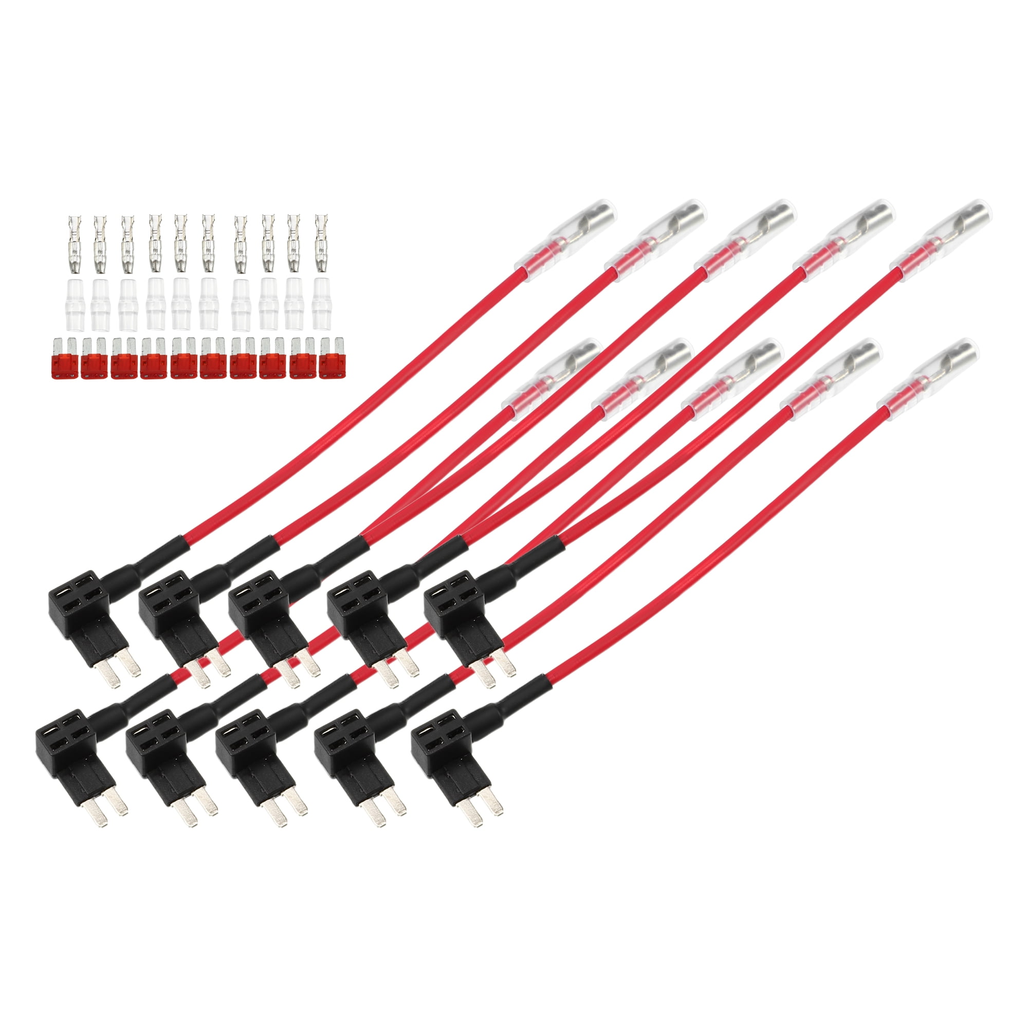 Unique Bargains 10 Set 32V Unversial Fuse Adapter Tap Fuse Kit with 10A ...