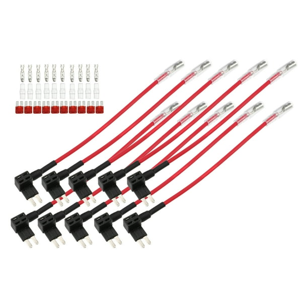 Unique Bargains 10 Set 32V Unversial Fuse Adapter Tap Fuse Kit with 10A ...