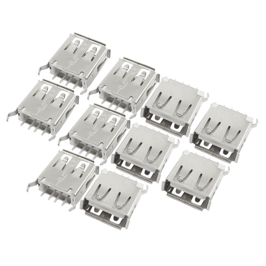 Unique Bargains 10 pcs USB Type A Female Jack 4 Pin DIP Crooked Leg PCB ...
