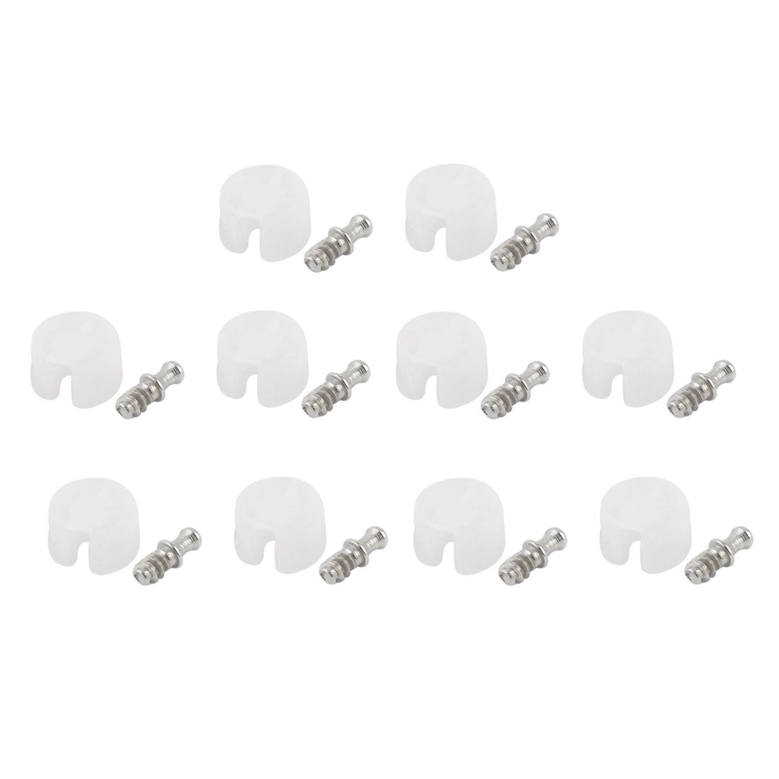Unique Bargains 10 x Round Shape White Plastic Screw in Shelf Support ...