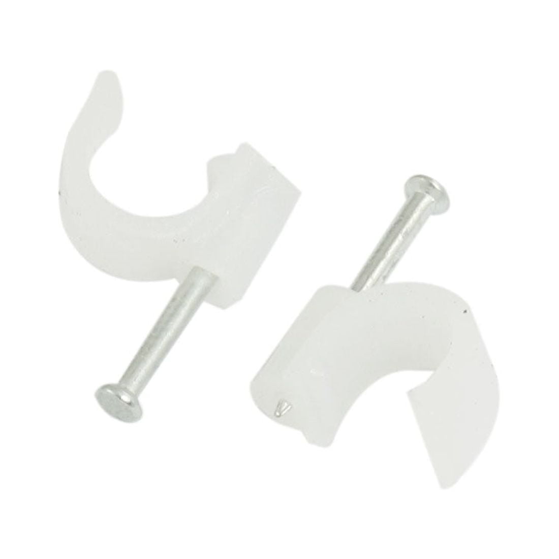 Unique Bargains 100 Pcs 8mm Diameter White Plastic Circle Cable Nail ...