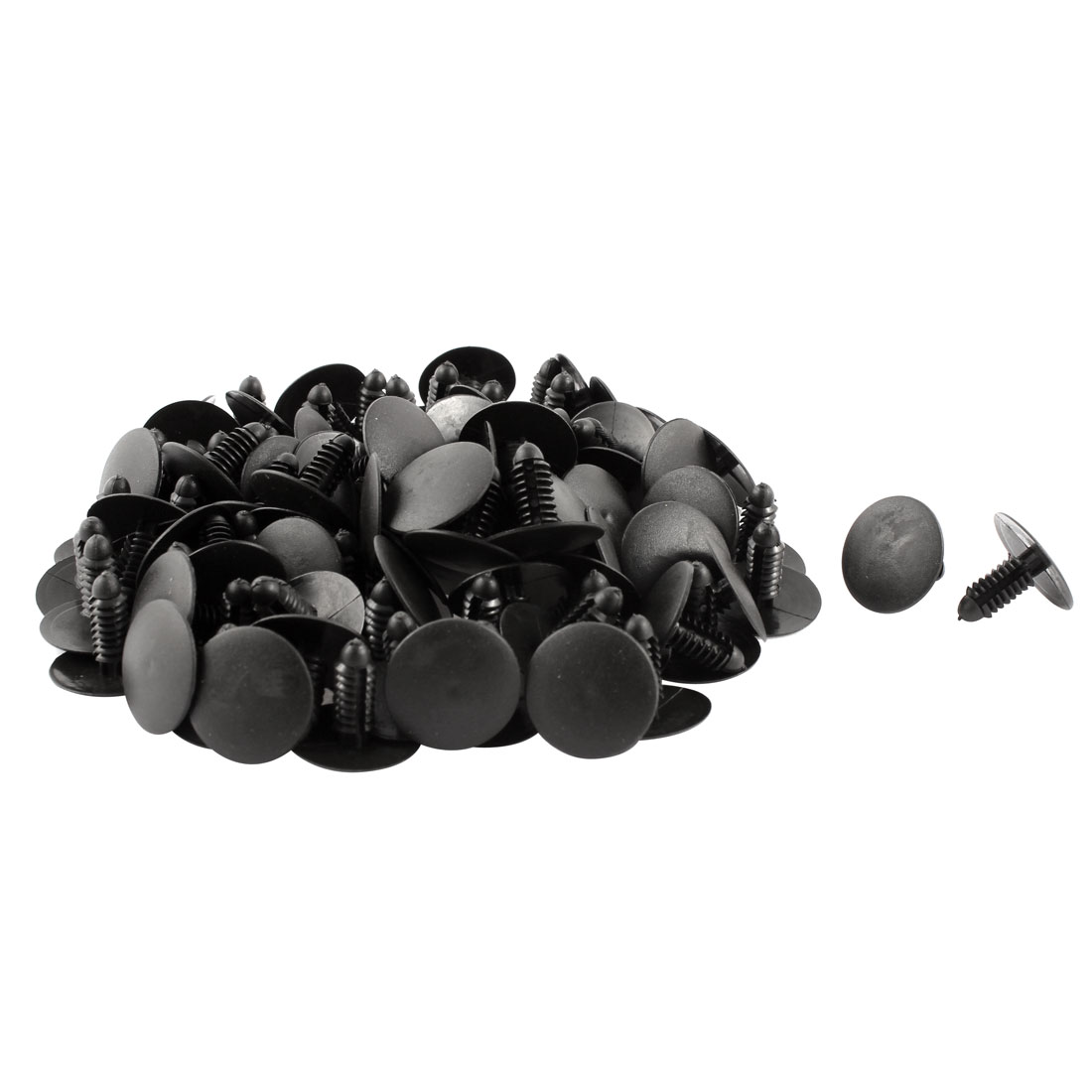 Unique Bargains 100 Pcs Black Plastic Rivet Trim Fastener Retainer ...