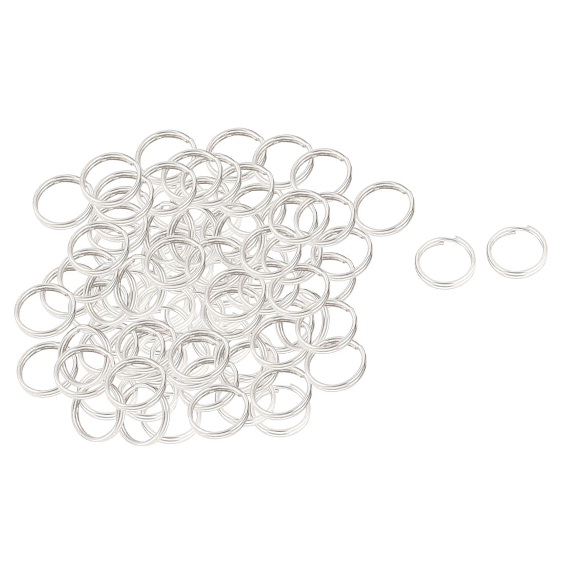 Unique Bargains 100 Pcs Split Key Ring Stainless Steel Key Chain Rings ...
