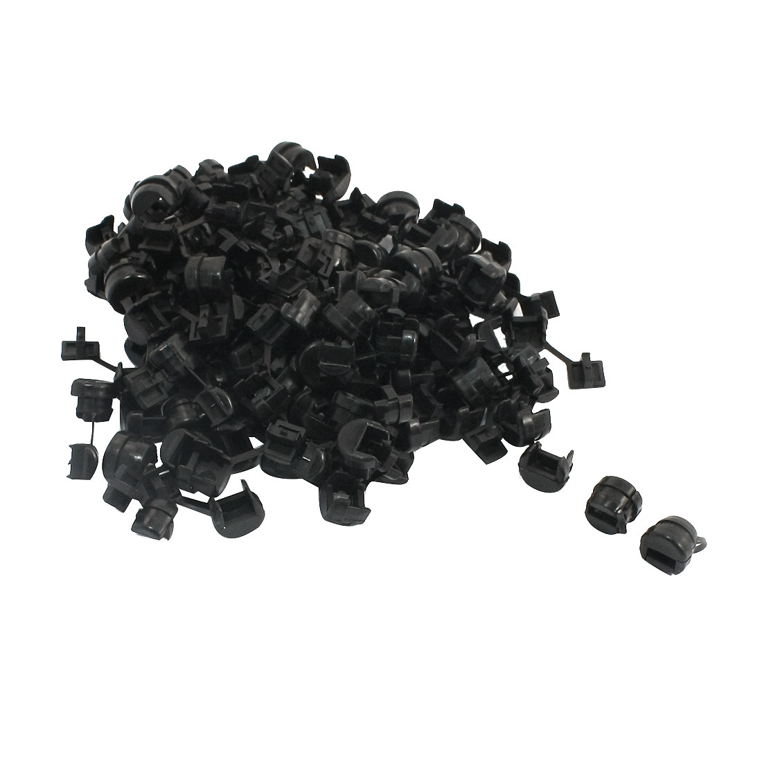Unique Bargains 100 x Black Electrical Nylon Strain Relief Bushing for ...