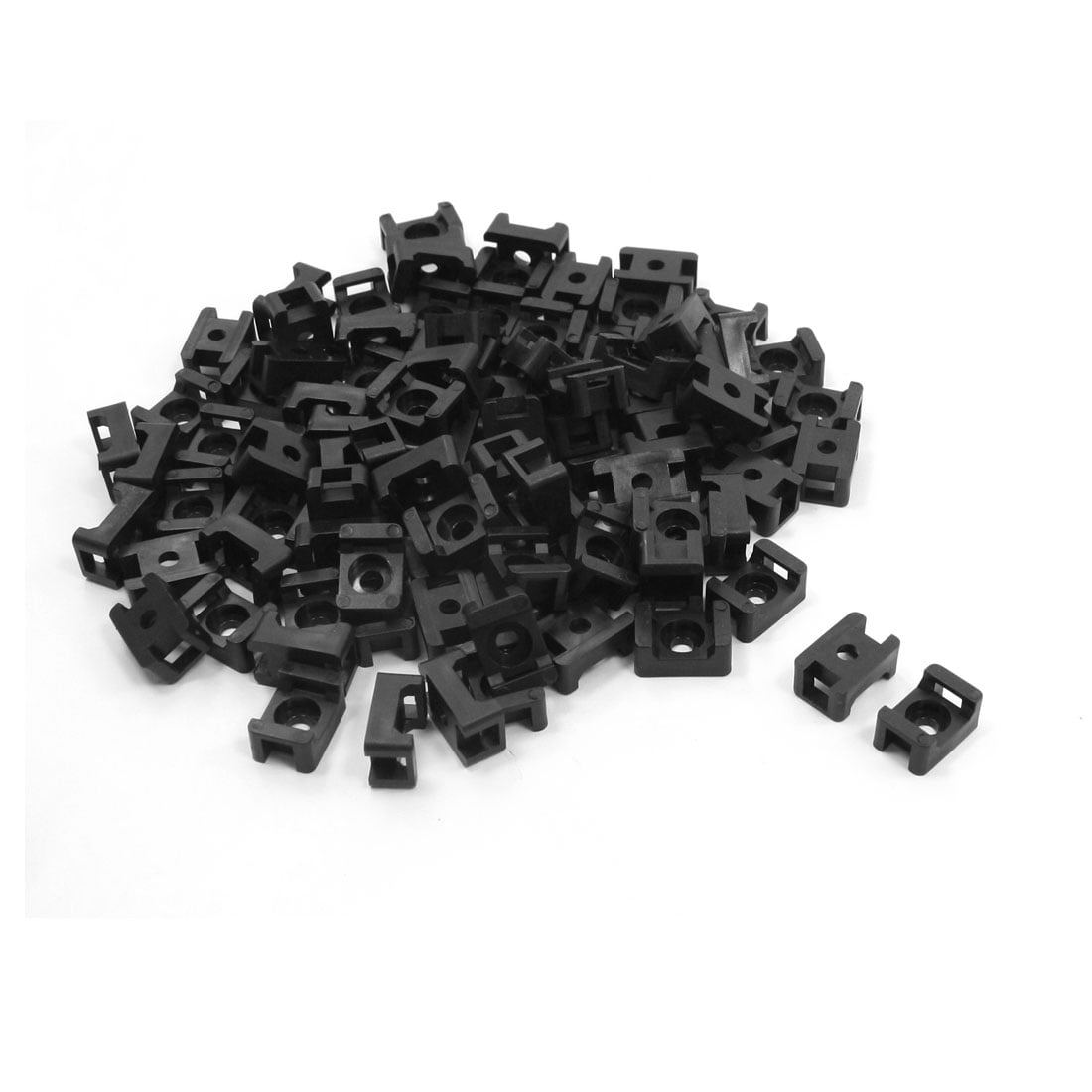 Unique Bargains 100 x Saddle Type Wire Bundle Cable Tie Mount Cradle ...