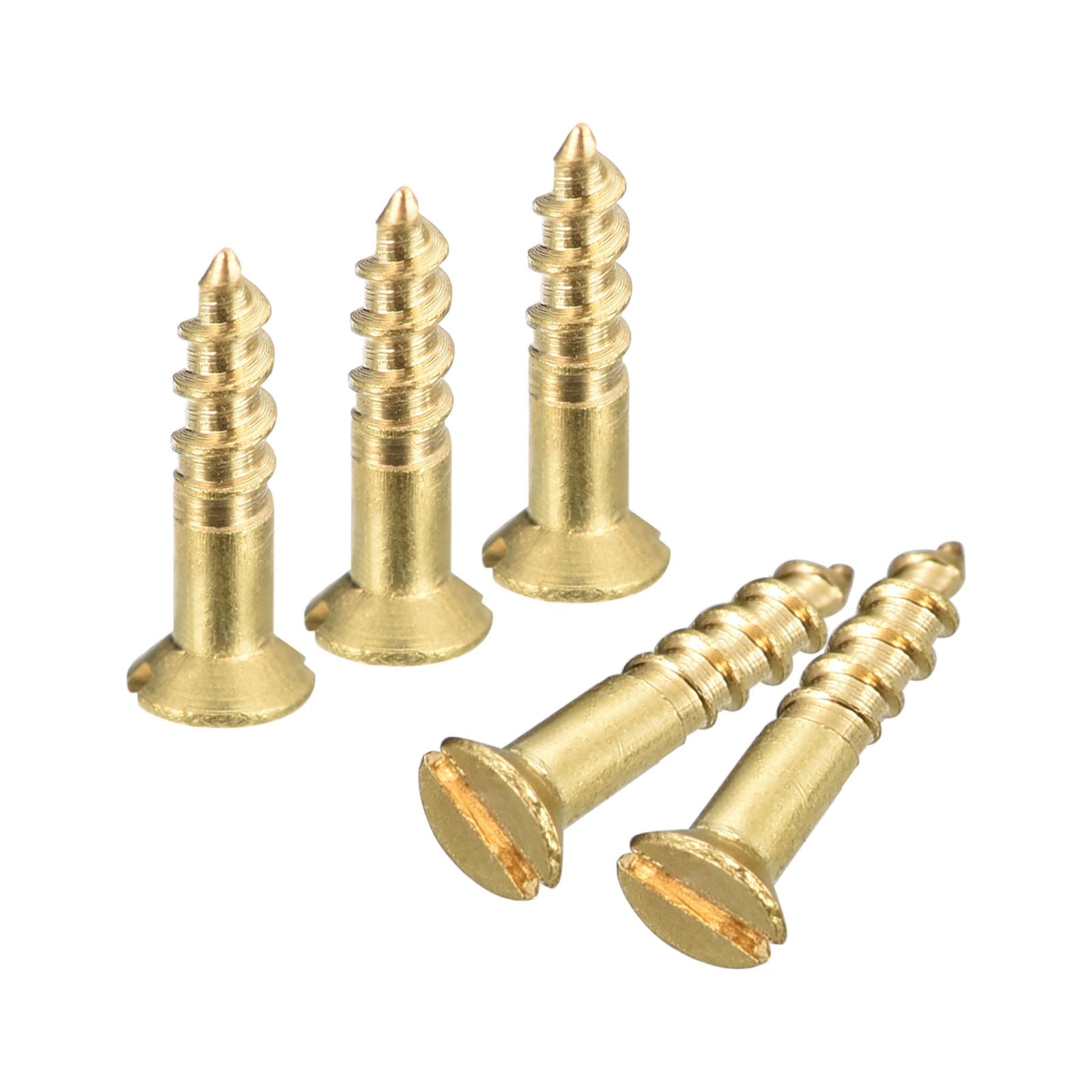 Unique Bargains 100Pack M2 x 8mm Brass Slotted Drive Flat Head Wood ...