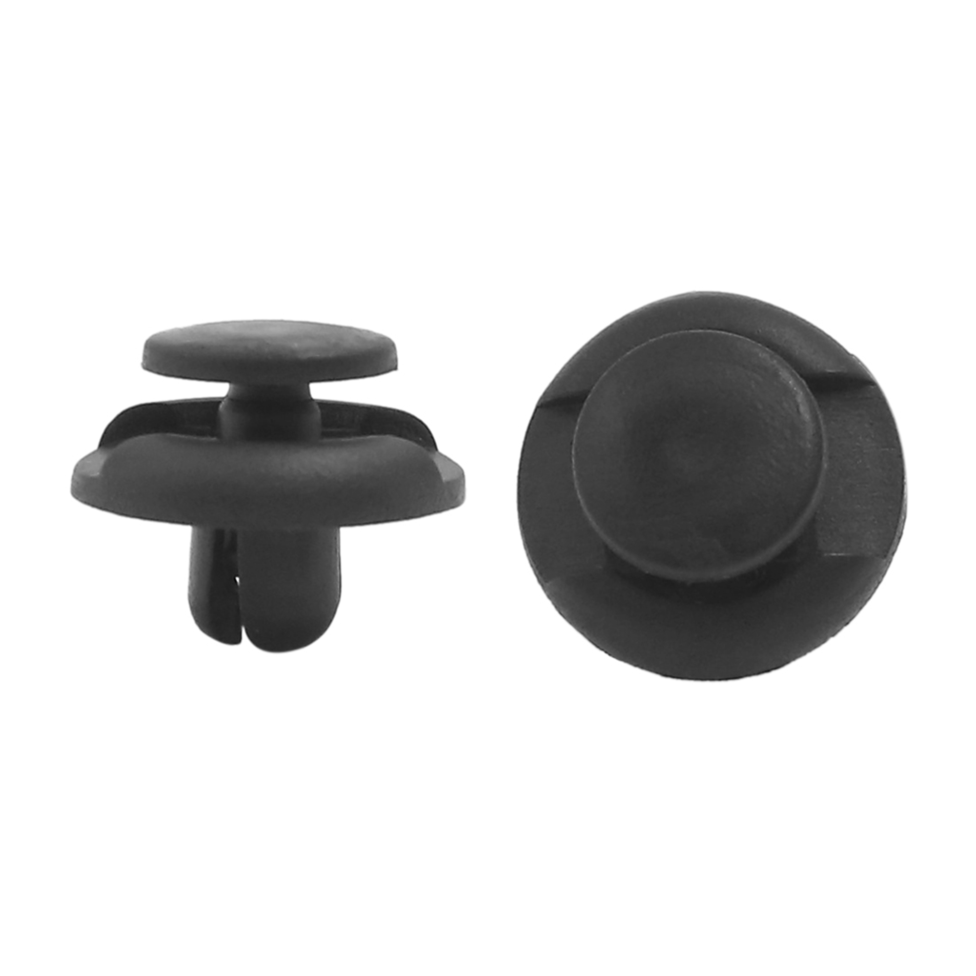Unique Bargains 100Pcs Black Plastic Rivets Fasteners Retainrt Push in ...