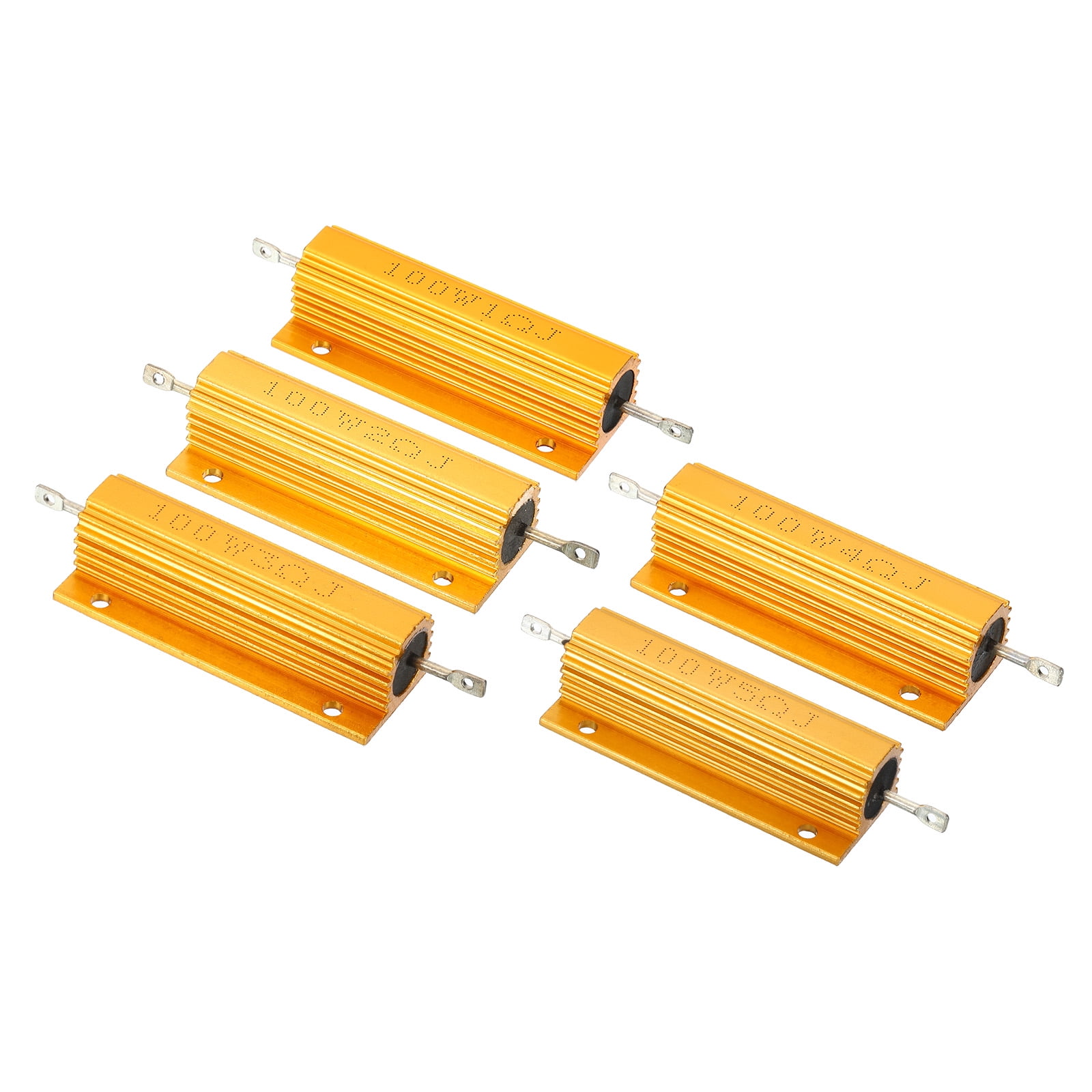 Unique Bargains 100W 1 2 3 4 5 Ohm Aluminum Shell Resistor Housing ...
