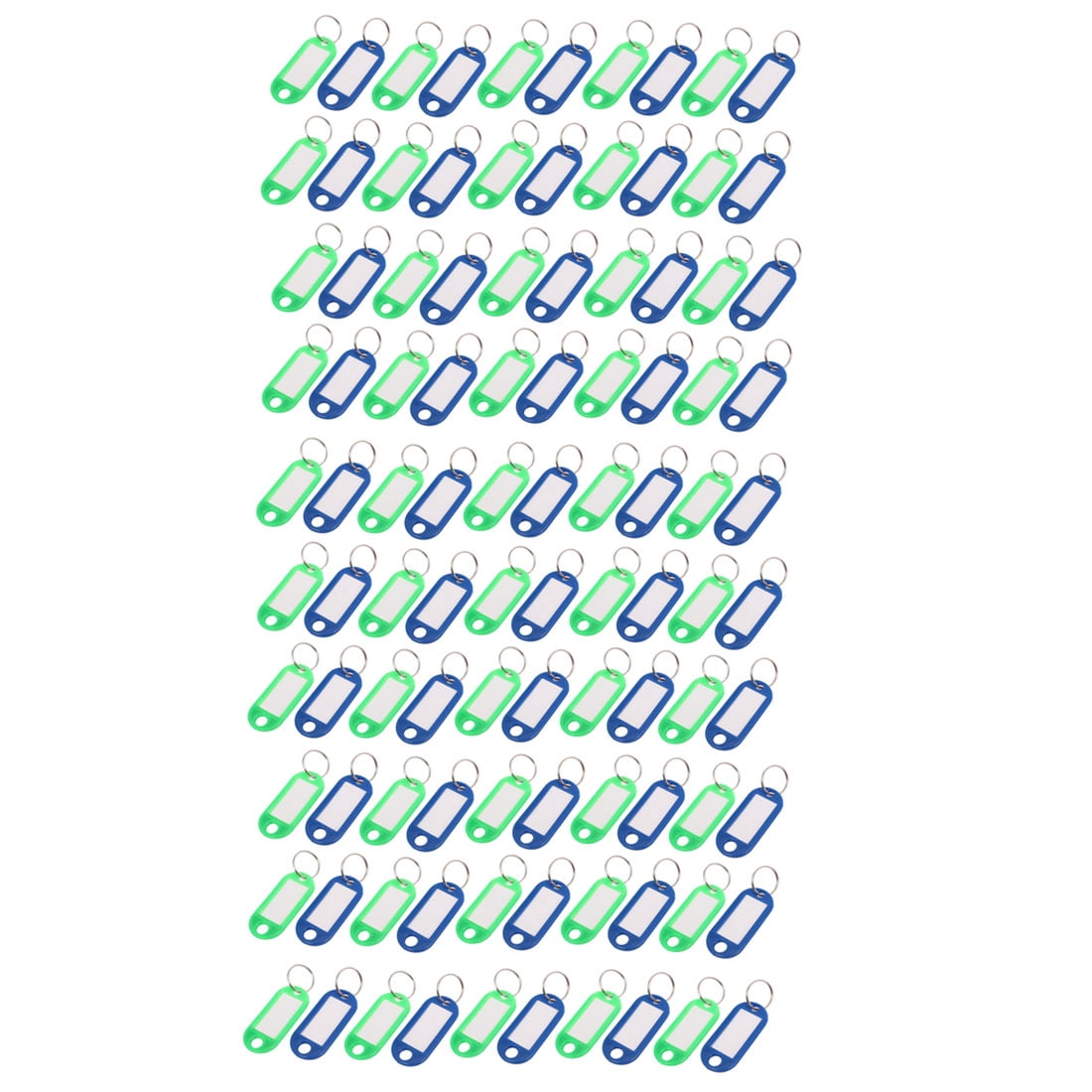 Unique Bargains 100pcs Blue Green Plastic Luggage ID Label Name Tag ...
