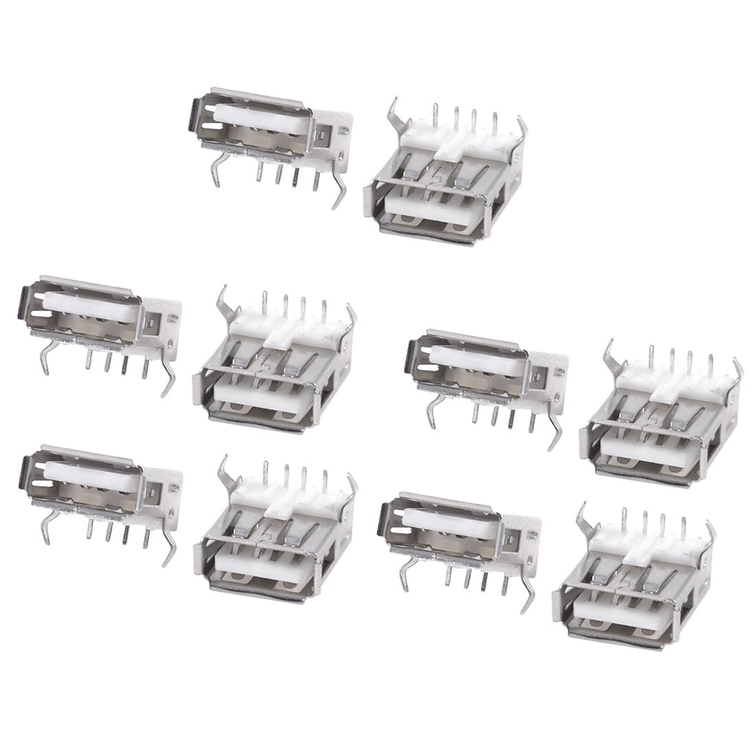 Unique Bargains 10PCS Computer PC USB Female Soldering Connector PCB ...