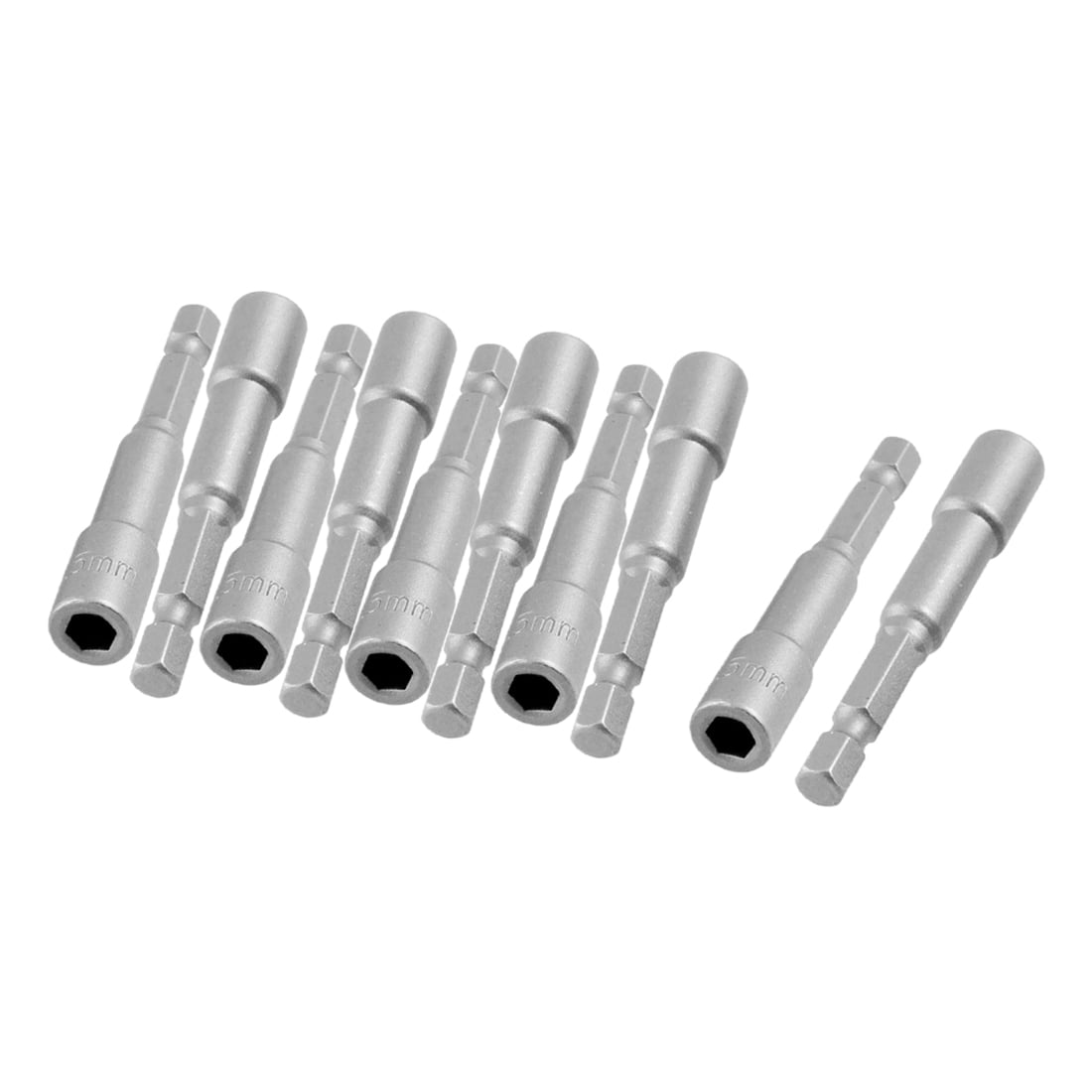 Unique Bargains 10Pcs 1/4" Shank 5.5mm Magnetic Hex Socket Spanner Nut ...