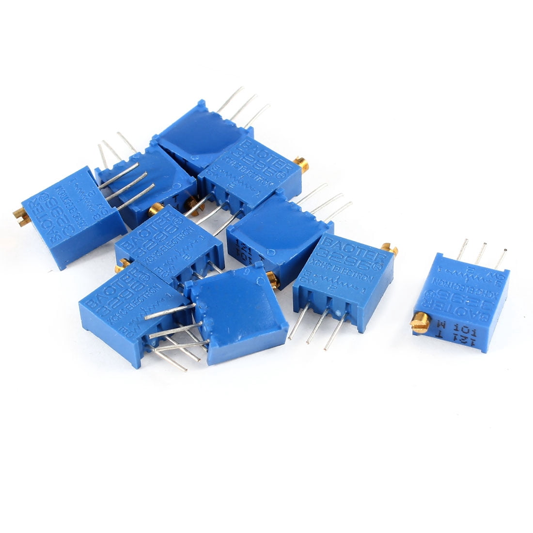 Unique Bargains 10Pcs 3296W-101 100 ohm 10% Tolerance Resistor Trim Pot ...