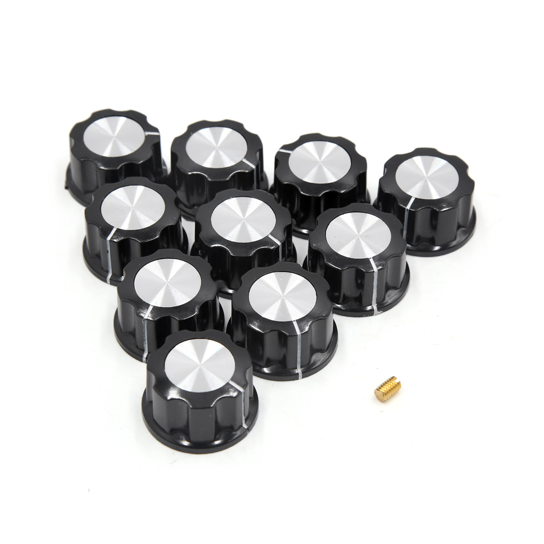 Unique Bargains 10Pcs 6mm Knurled Shaft Insert Dia. Potentiometer ...