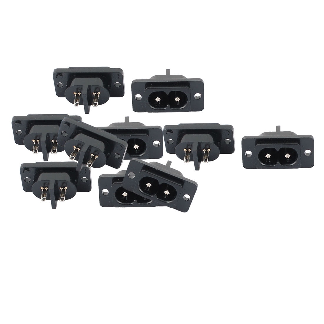 Unique Bargains 10Pcs AC 250V 10A PCB Board Panel Mount Male 2 ...