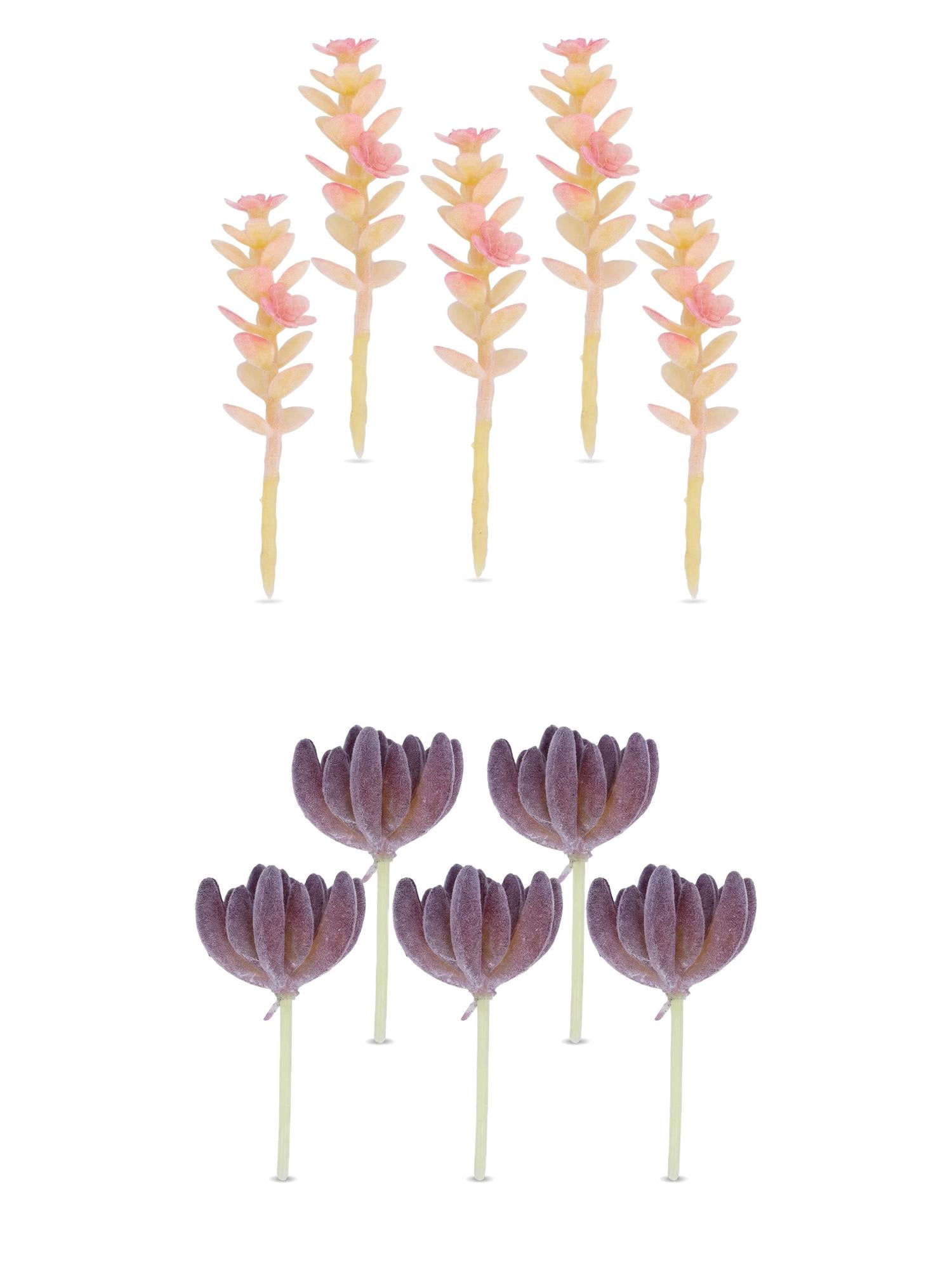 Unique Bargains 10Pcs Artificial Succulents 3.5" Buddha's Hand Purple ...