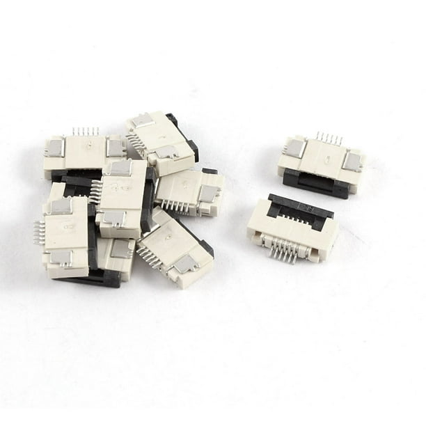 Unique Bargains 10Pcs Clamshell Type Bottom Port 6Pin 0.5mm Pitch FFC FPC Sockets Connector ...