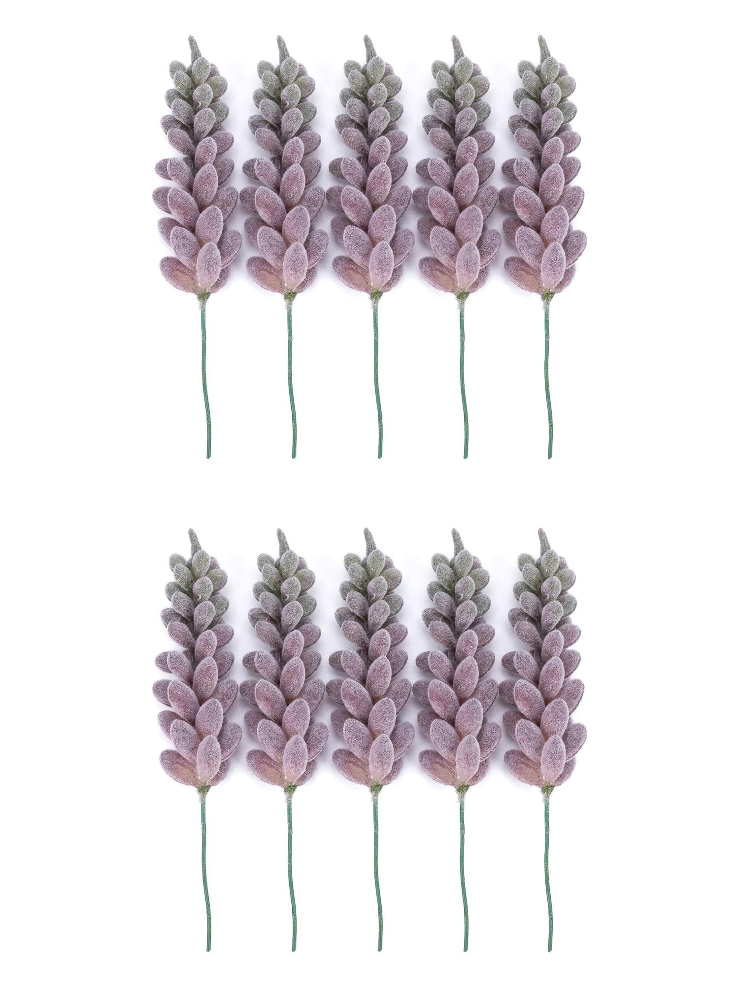 Unique Bargains 10Pcs Flocked Artificial Succulents 3.5" Wheat Ears ...