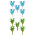 Unique Bargains 10Pcs Flocked Artificial Sword Grass 3.7" Blue Green ...