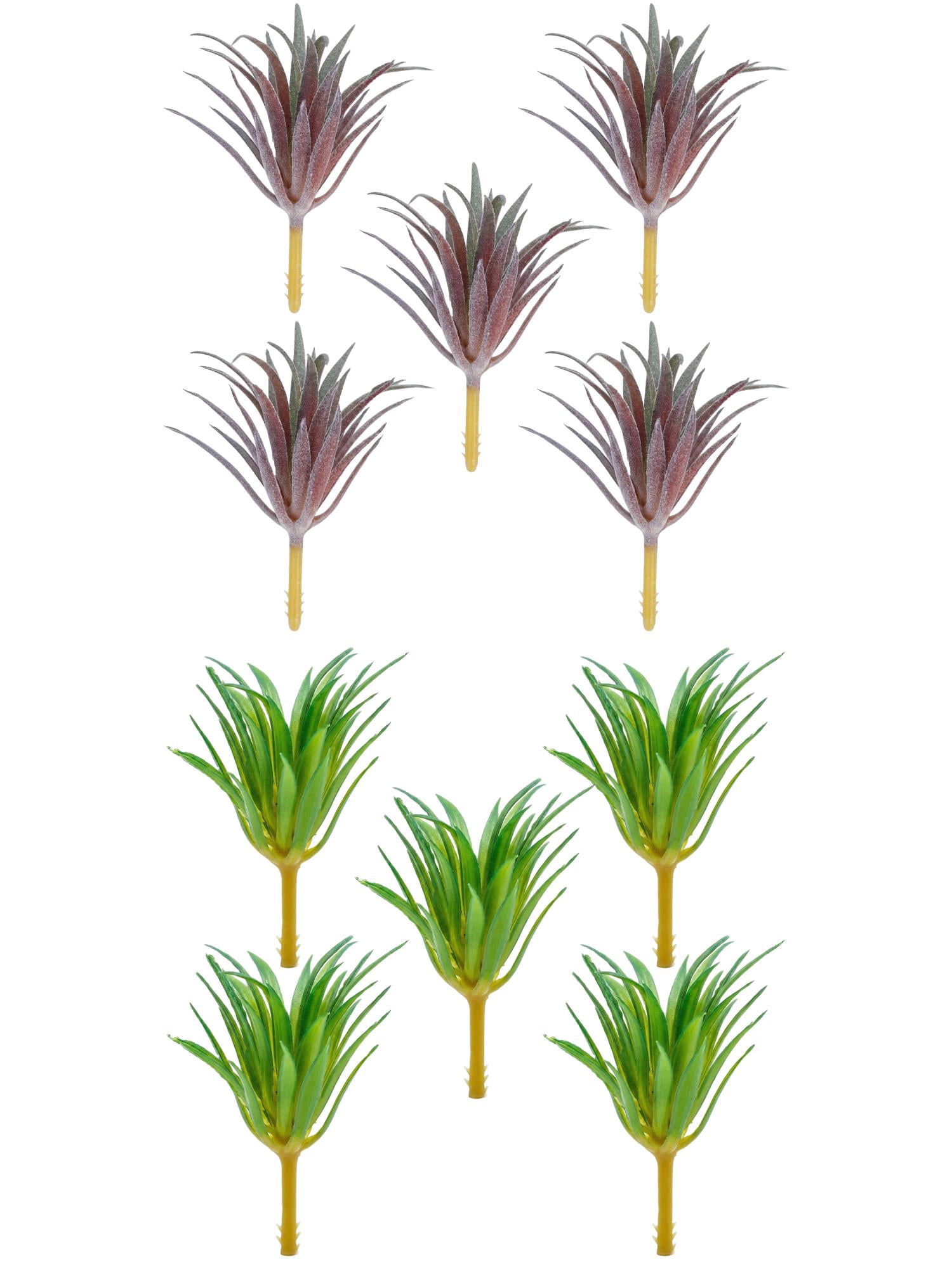 Unique Bargains 10Pcs Flocked Artificial Sword Grass 3.7" Light Purple ...