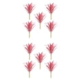 Unique Bargains 10Pcs Flocked Artificial Sword Grass 3.7" Pink Green ...