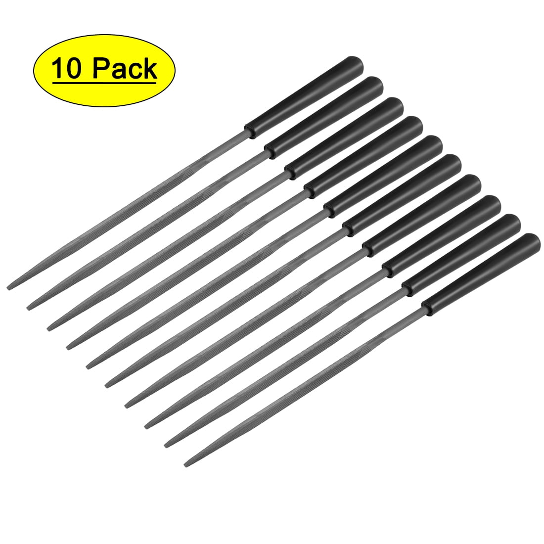 Unique Bargains 10Pcs Second Cut Steel Triangular Needle File with ...