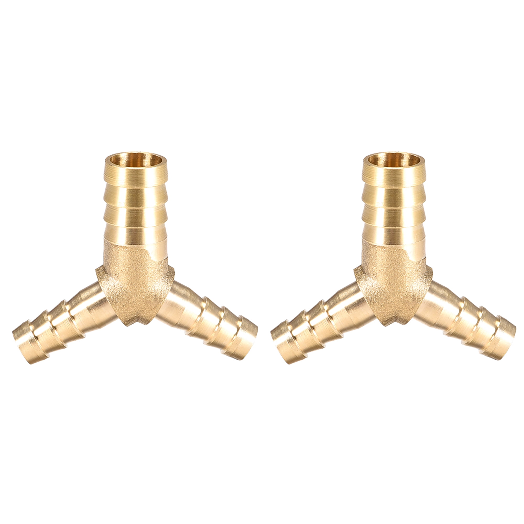 Unique Bargains 10mm x 6mm x 6mm Hose ID Brass Reducer Barb Fitting Y ...