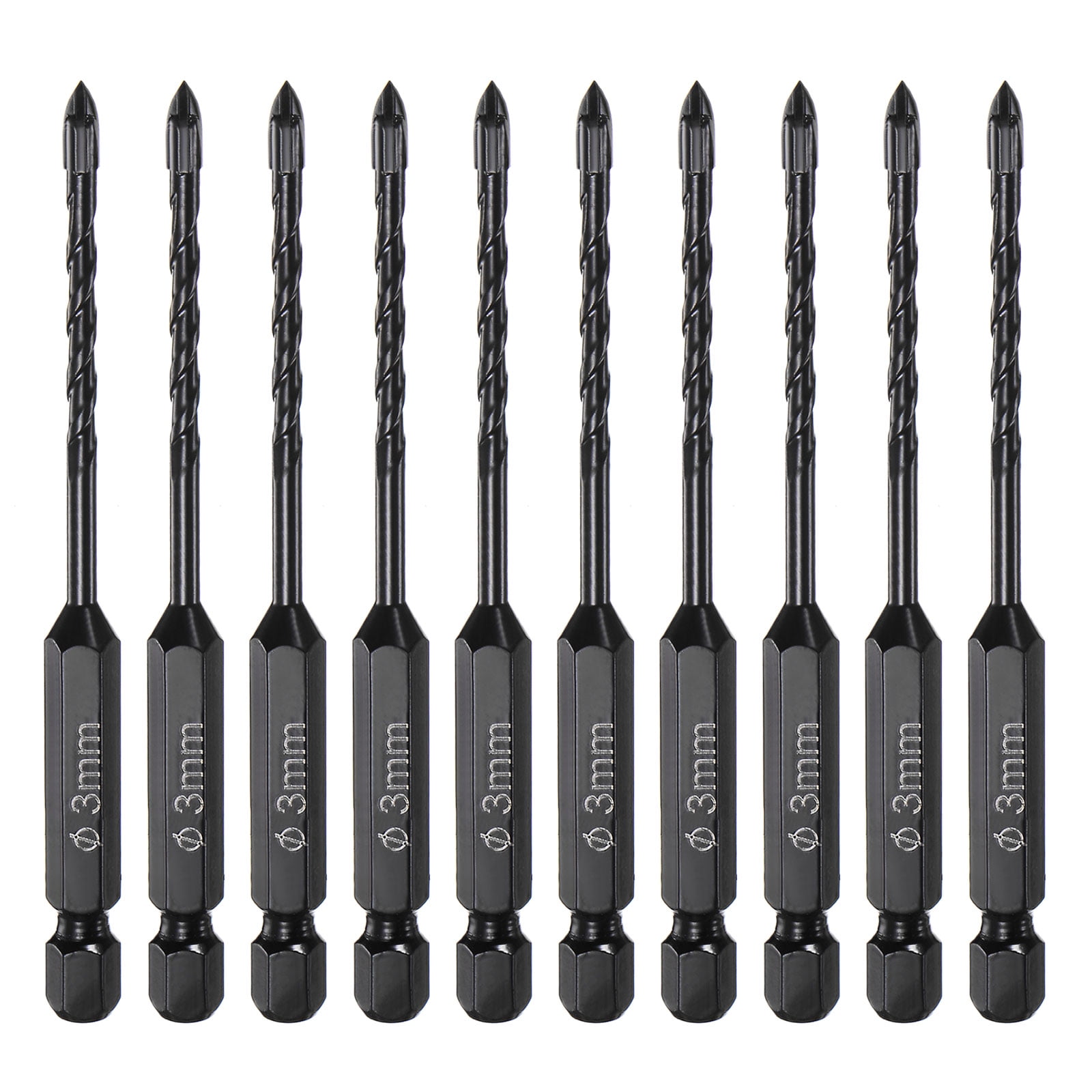 Unique Bargains 10pack Masonry Drill Bits, 3mm Concrete Drill Bit 1/4 ...
