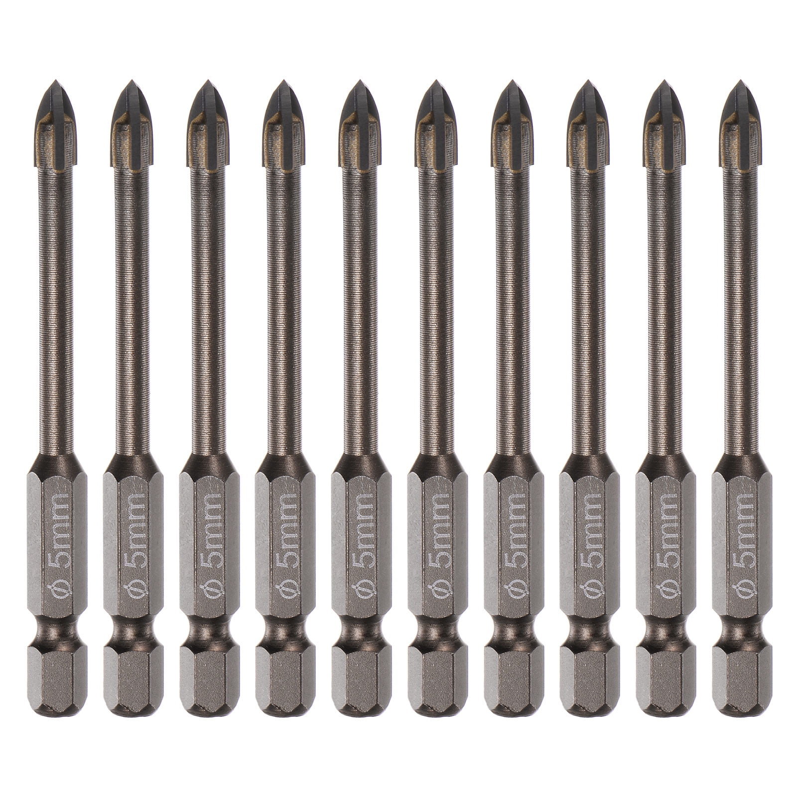 Unique Bargains 10pack Titanium Masonry Drill Bit, 5mm Concrete Drill ...