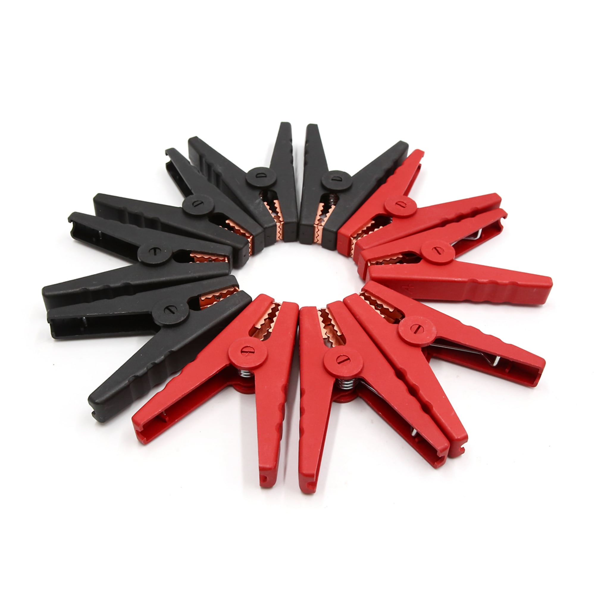Unique Bargains 10pcs 100A Red Black Battery Insulated Test Clips ...