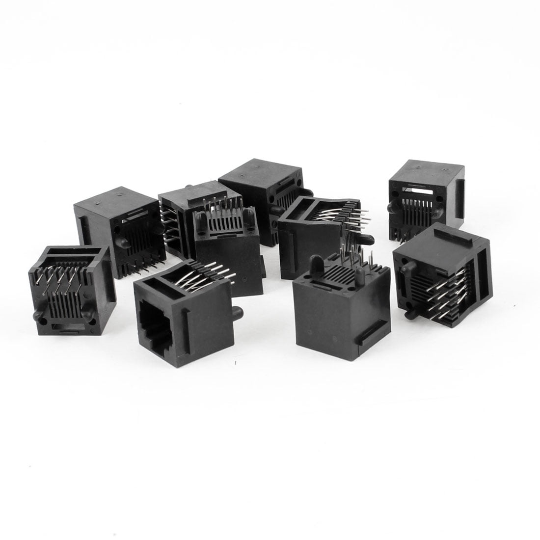 Unique Bargains 10pcs 180 Degree Push in Type RJ45 8P8C Network PCB ...