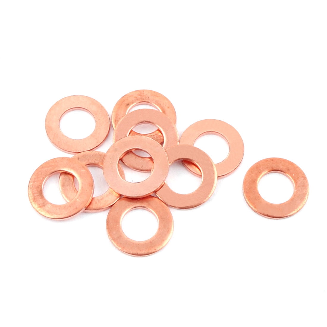Unique Bargains 10pcs 6mm x 12mm x 1mm Flat Ring Copper Crush Washer ...