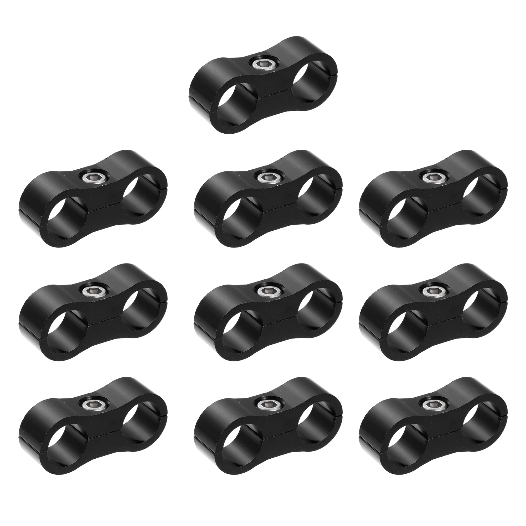 Unique Bargains 10pcs Black AN8 16mm Hose Separator Clamp Oil Line ...