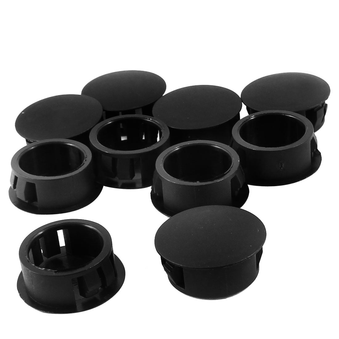 Unique Bargains 10pcs Black Plastic 20mm Dia Round Locking Hole Plugs ...