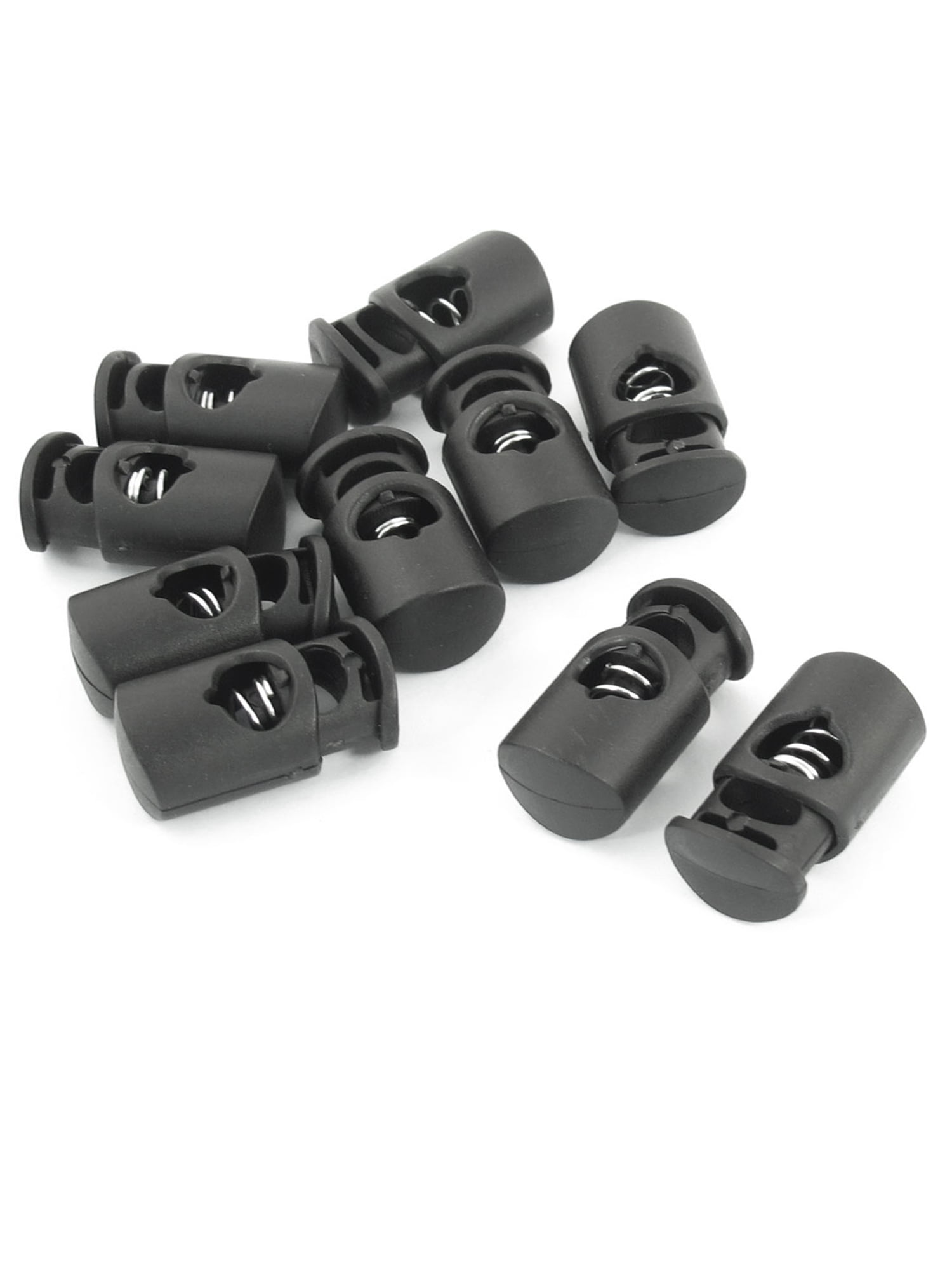 Unique Bargains 10pcs Black Spring Loaded Sliding String Stopper Rope ...