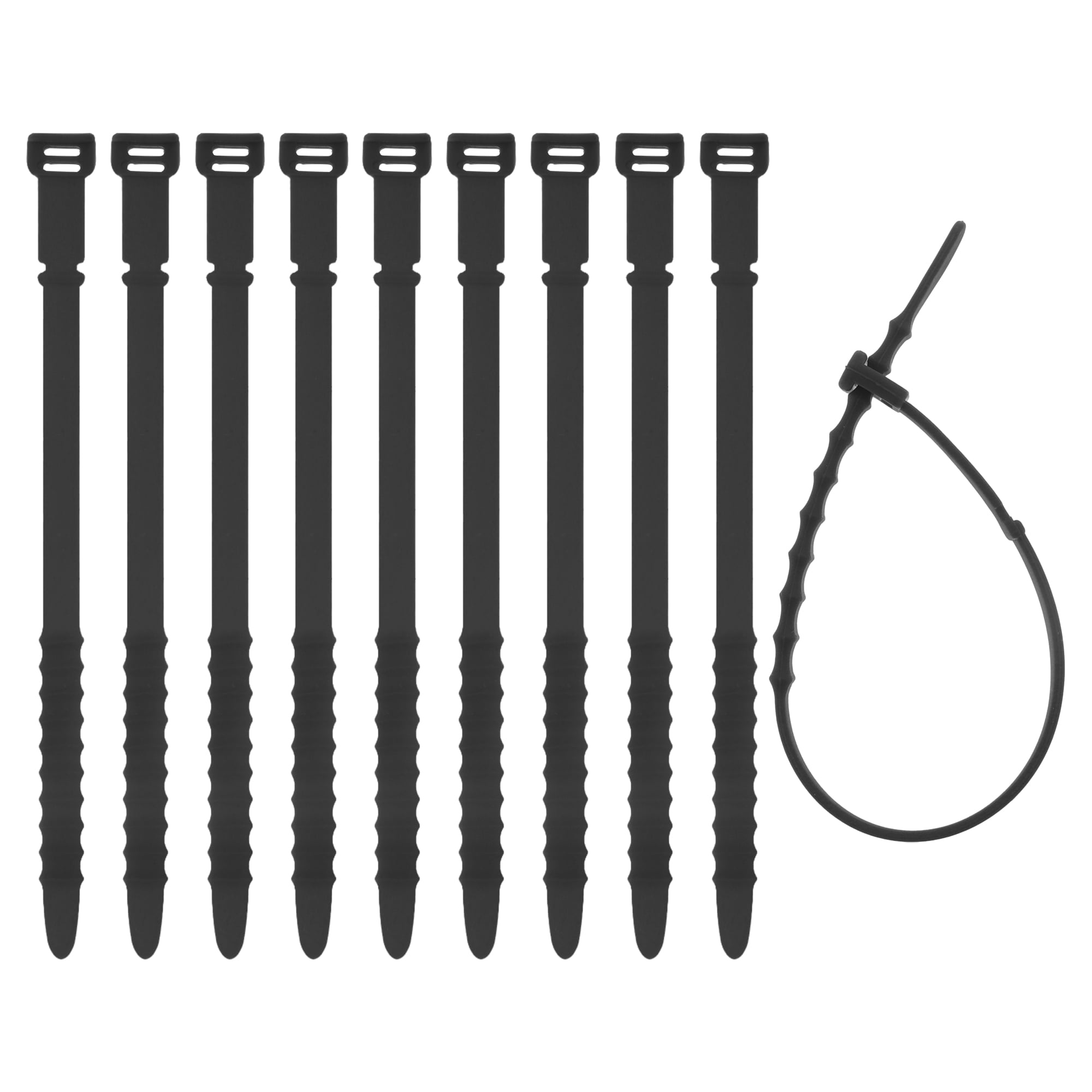 Unique Bargains 10pcs Cord Organizer Silicone Cable Ties Reusable ...