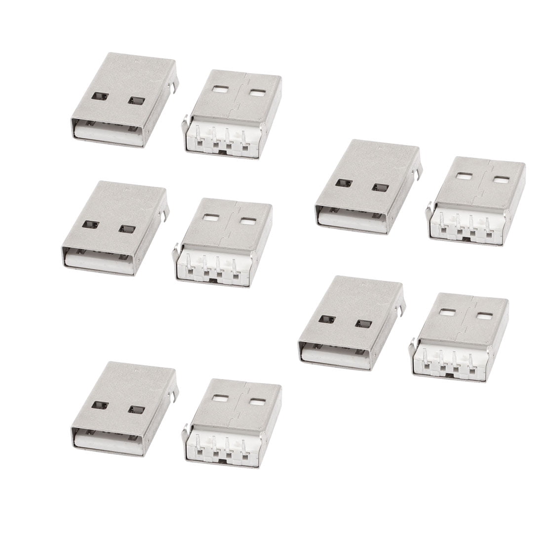 Unique Bargains 10pcs USB 2.0 Type A 90 Degree 4 Pin Male Plug DIP Jack ...