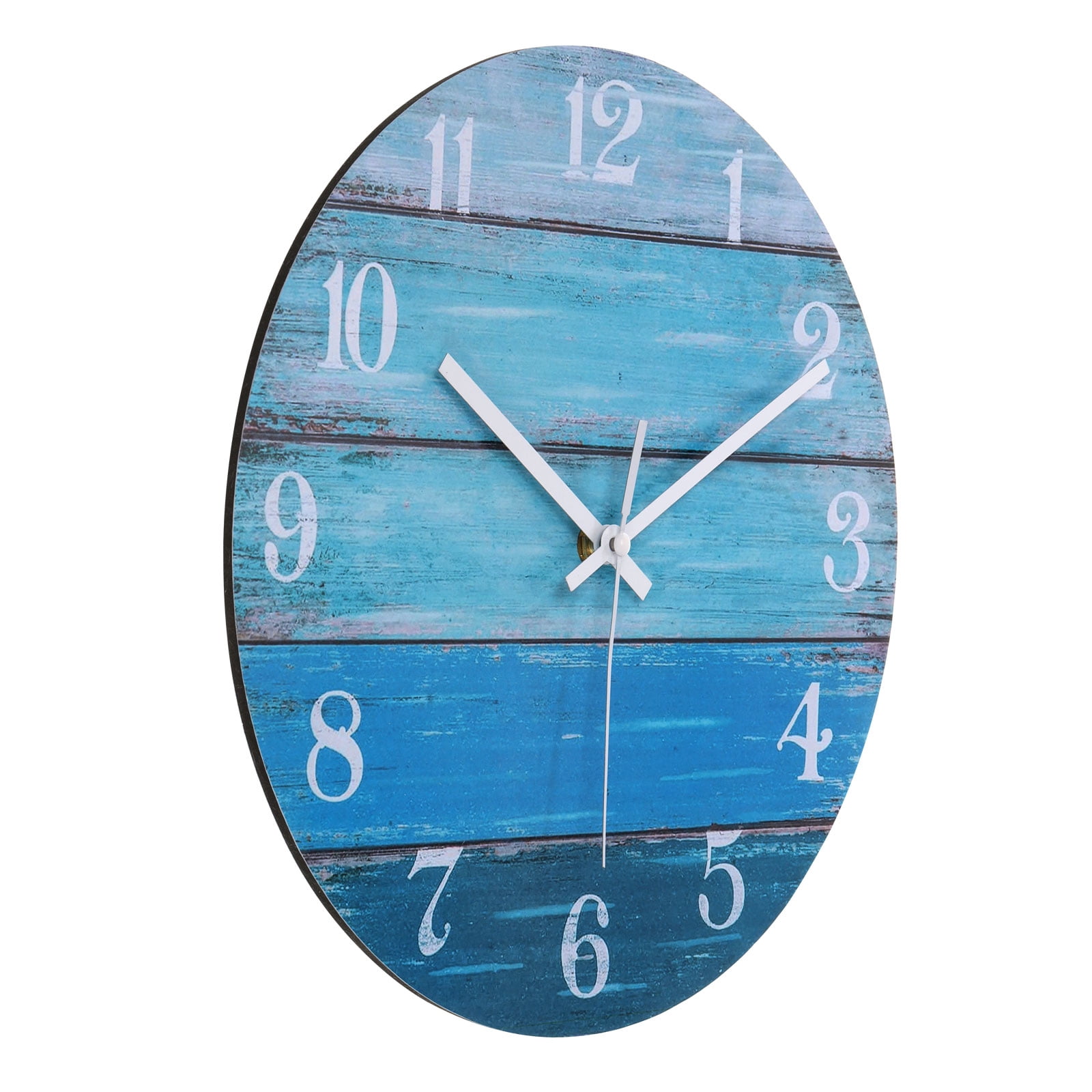 Unique Bargains 12 Inch Wooden Wall Clock, Quartz Battery Operated ...
