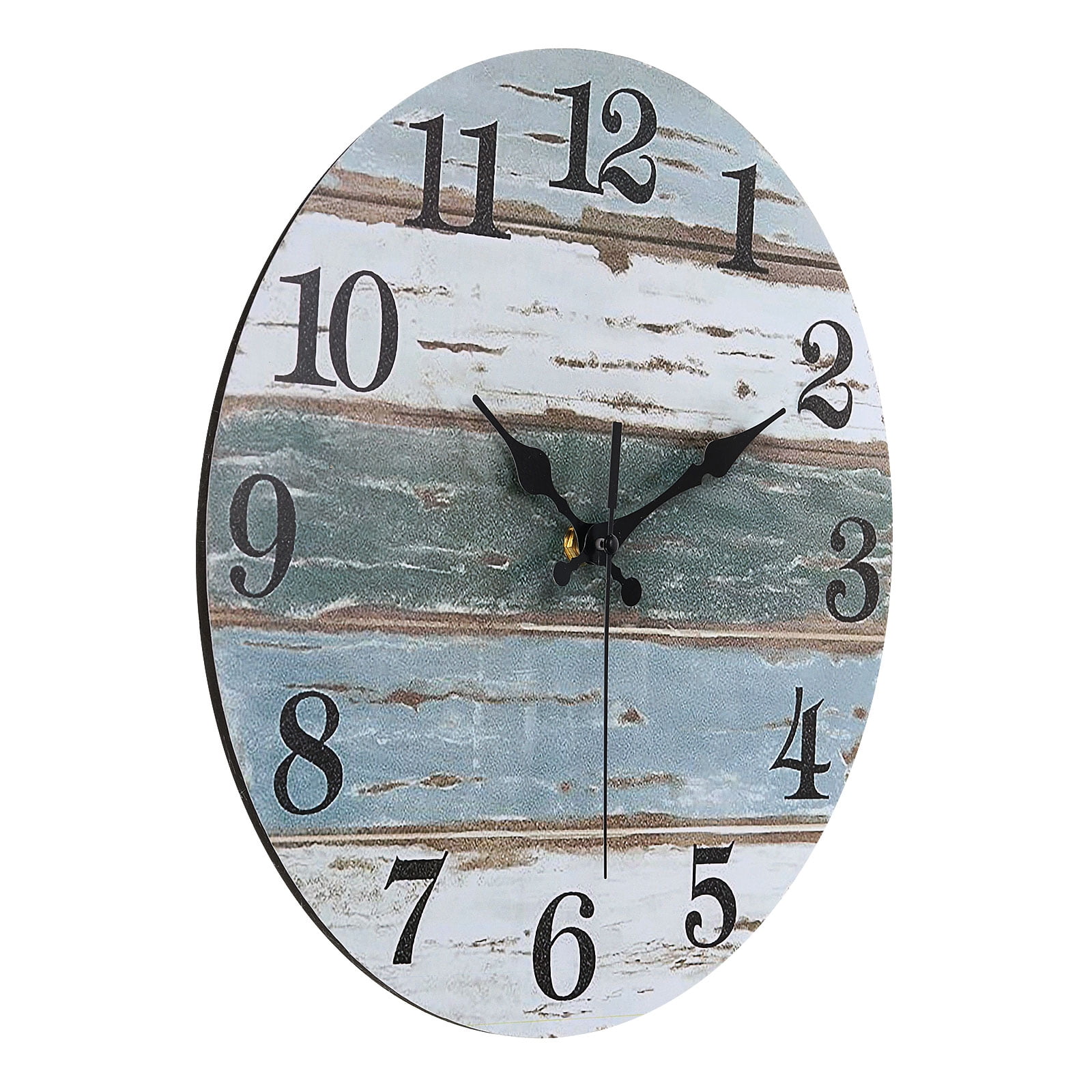 Unique Bargains 12 Inch Wooden Wall Clock, Quartz Battery Operated ...