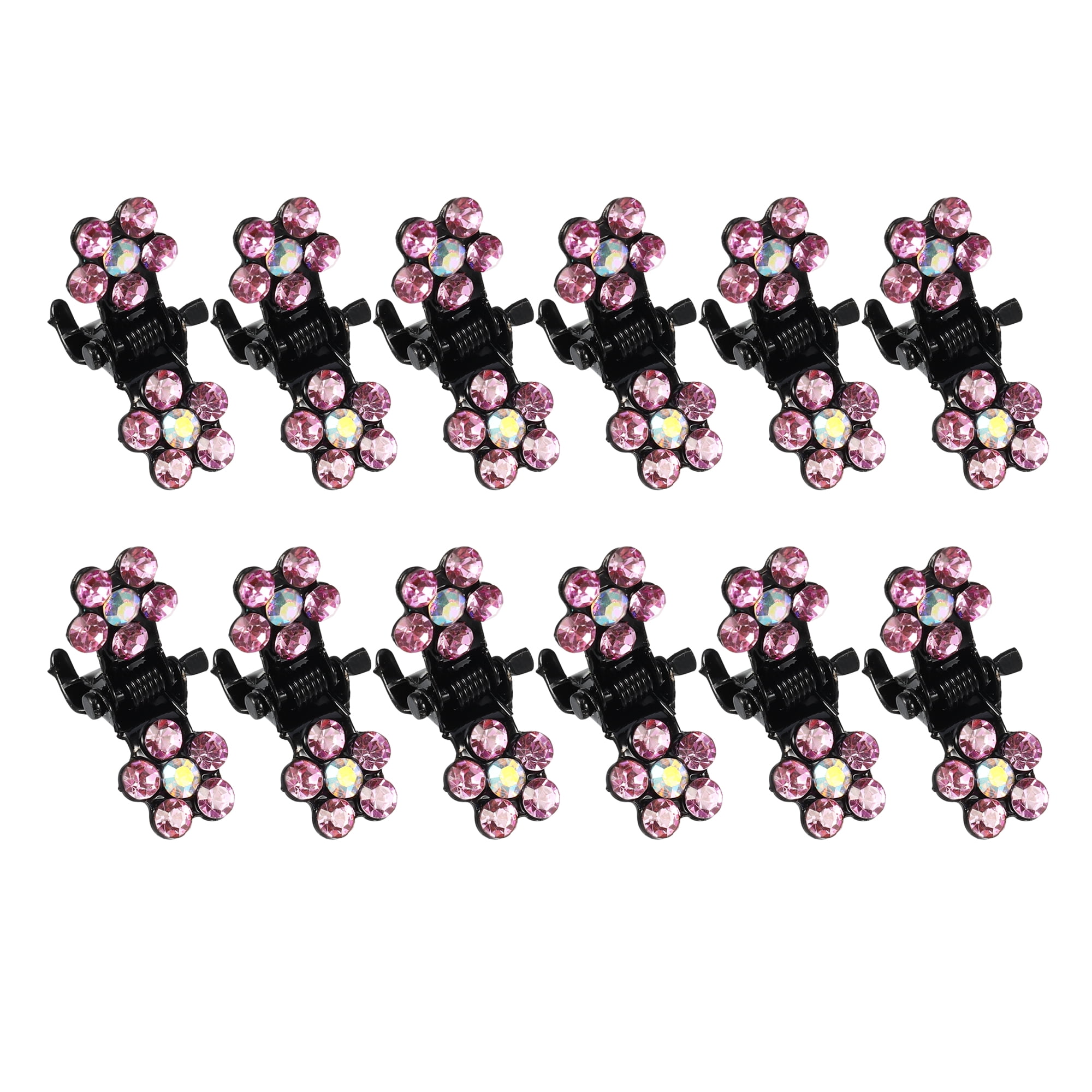 Unique Bargains 12 Pcs Mini Hair Claw Clip Small Rhinestone Hair Clips ...