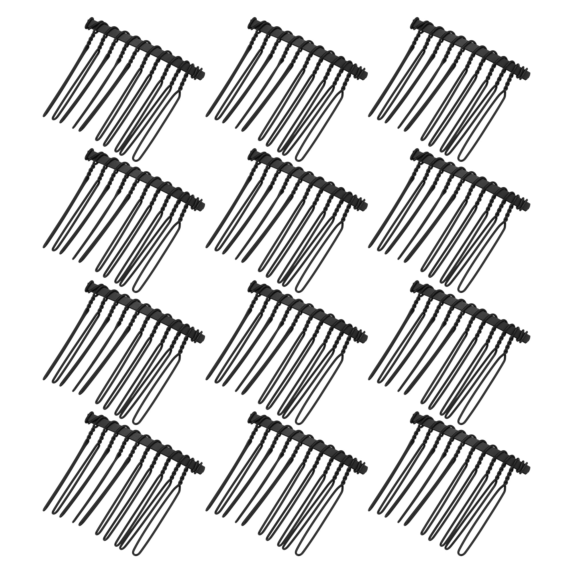 Unique Bargains 12 Pcs No Slip Hair Side Combs Accessories Metal 1.6 ...