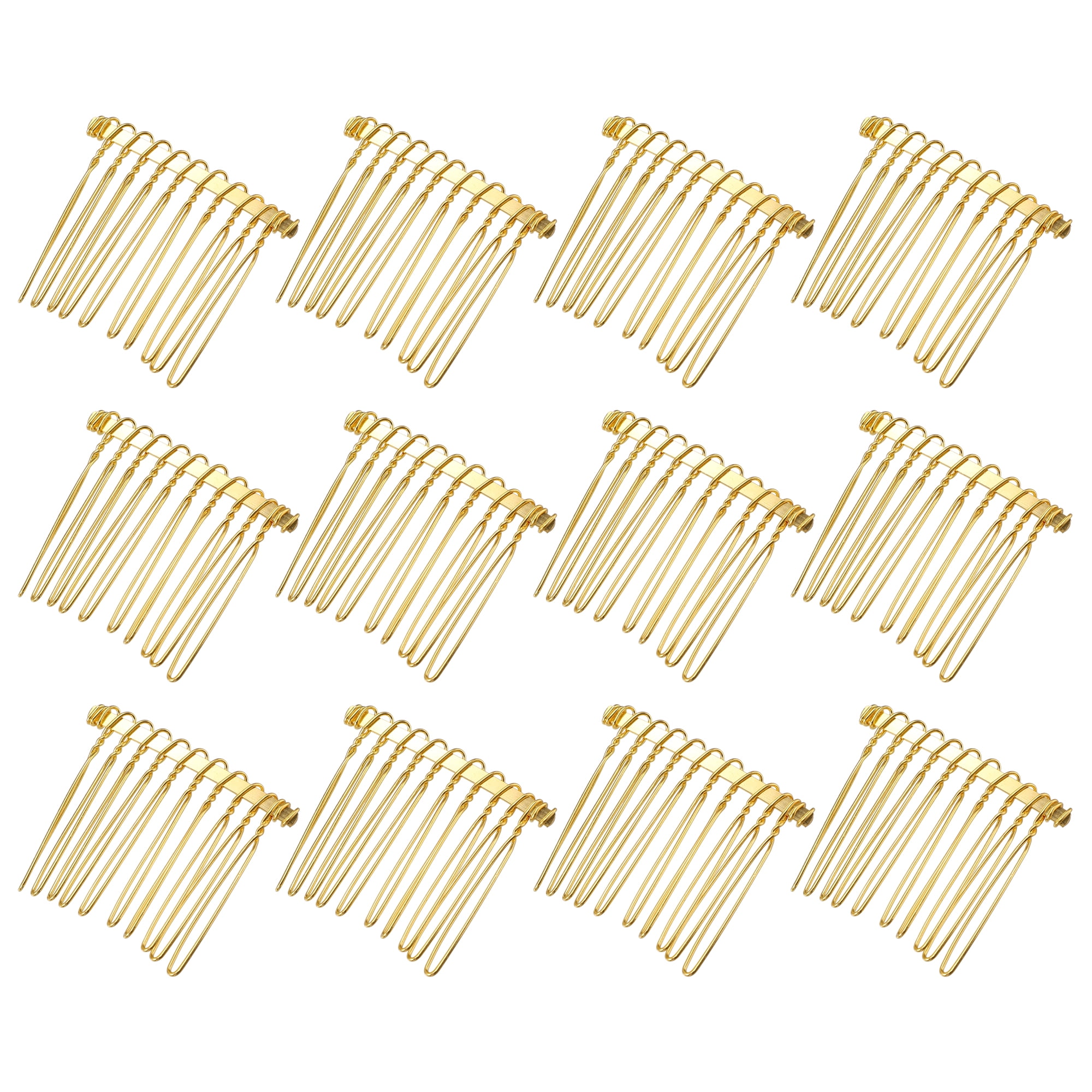 Unique Bargains 12 Pcs No Slip Hair Side Combs Accessories Metal 1.6 ...